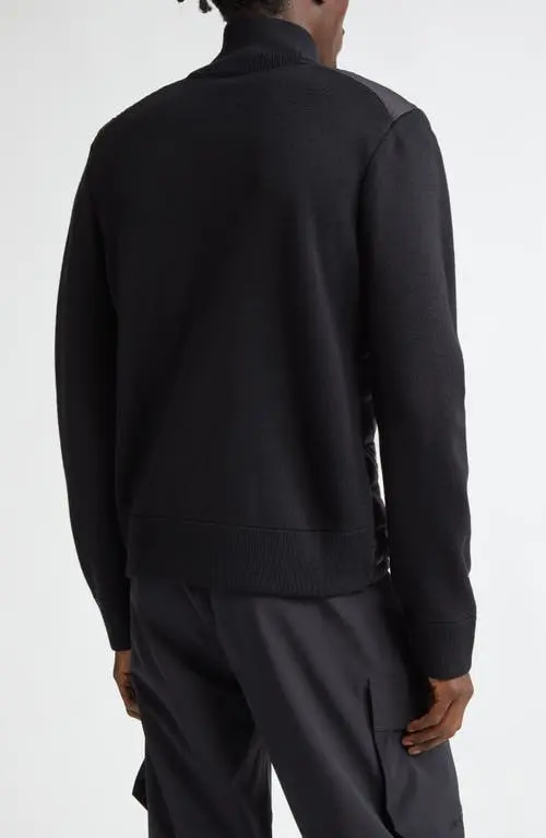 Moncler Maglia Mixed Media Cardigan - Black