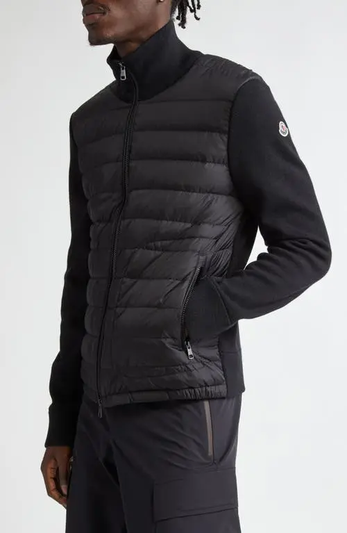 Moncler Maglia Mixed Media Cardigan - Black