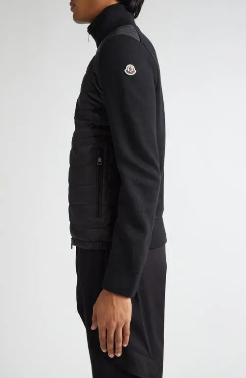 Moncler Maglia Mixed Media Cardigan - Black/black