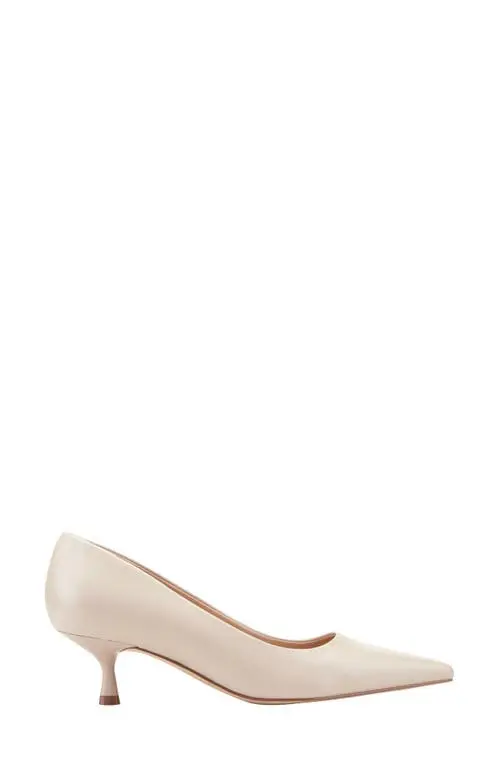 Marc Fisher Calynna Pointed Toe Kitten Heel Pumps - Light Natural