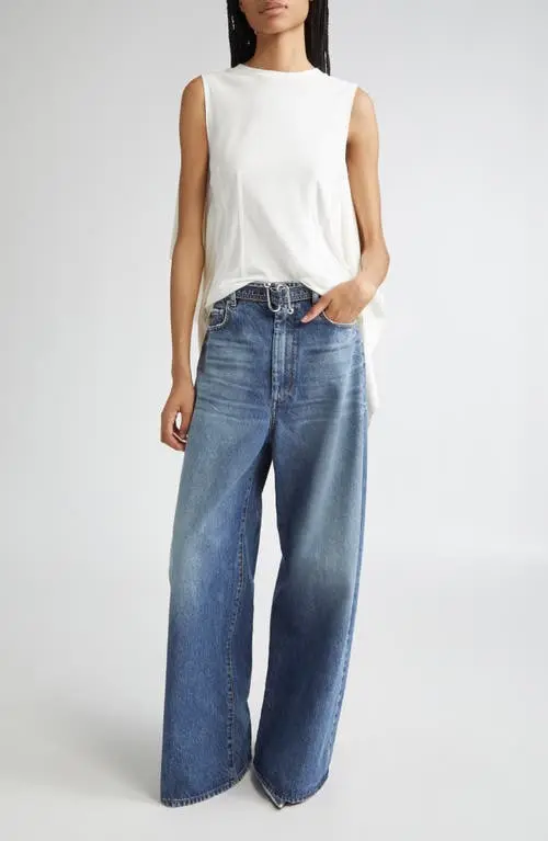 Sportmax Cera Draped Mixed Media Sleeveless Top