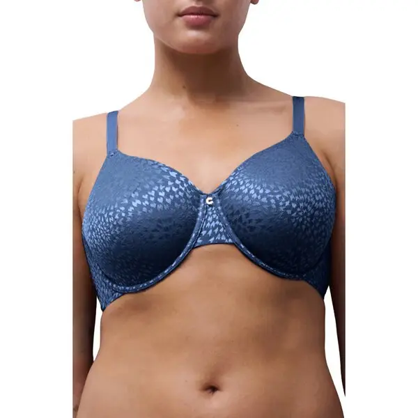 Chantelle Magique Underwire Back Smoothing Minimizer Bra - Ceramic Blue
