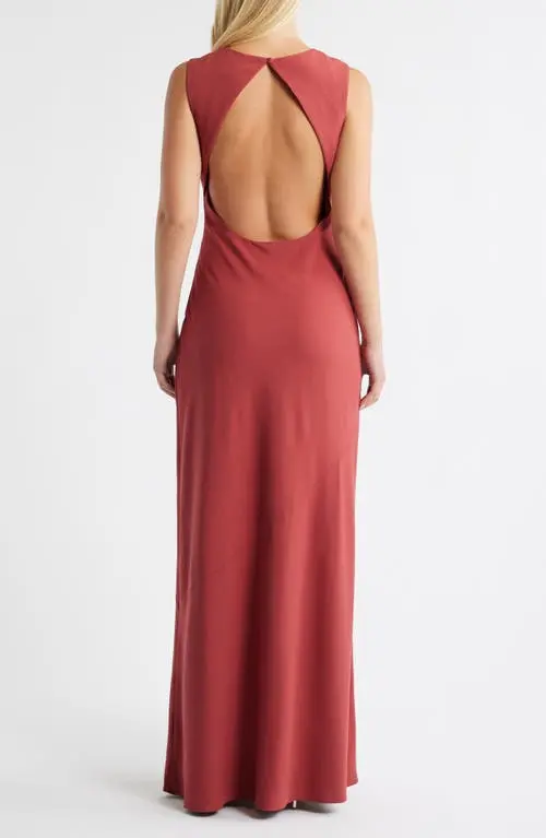 Amsale Taro Ruched Sleeveless Gown
