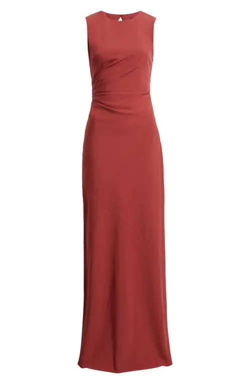 Amsale Taro Ruched Sleeveless Gown