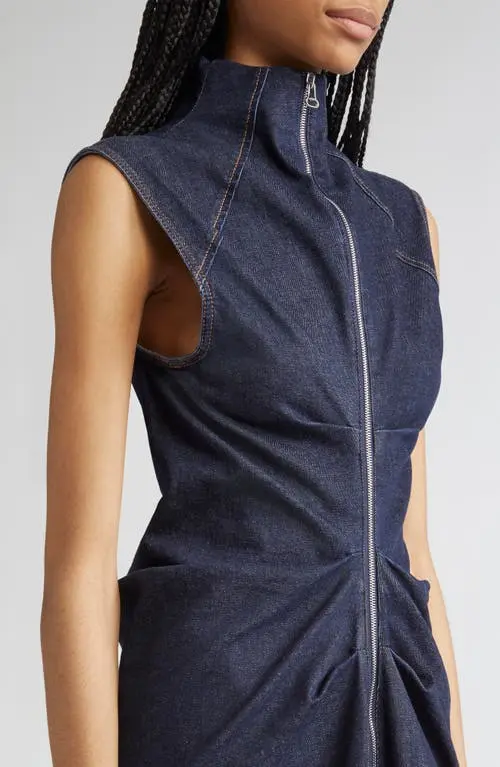 white christmas dresses Subtle Statement Ruched Denim Midi Dress Simply Me Boutique main image 0