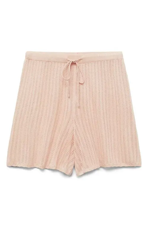 Mango Pointelle Pajama Shorts - Salmon