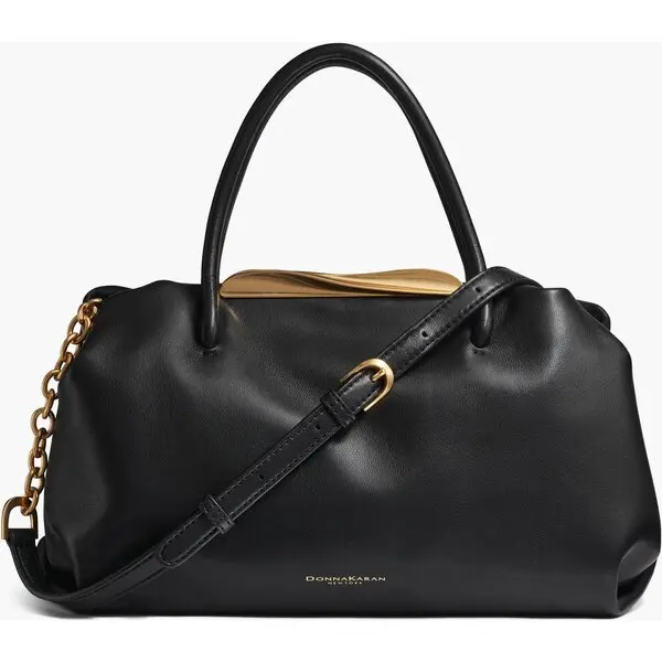 Donna Karan New York Poplin Small Satchel - Black/gold