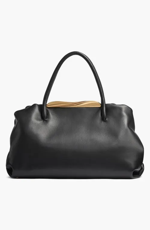 Donna Karan New York Poplin Small Satchel - Black/gold