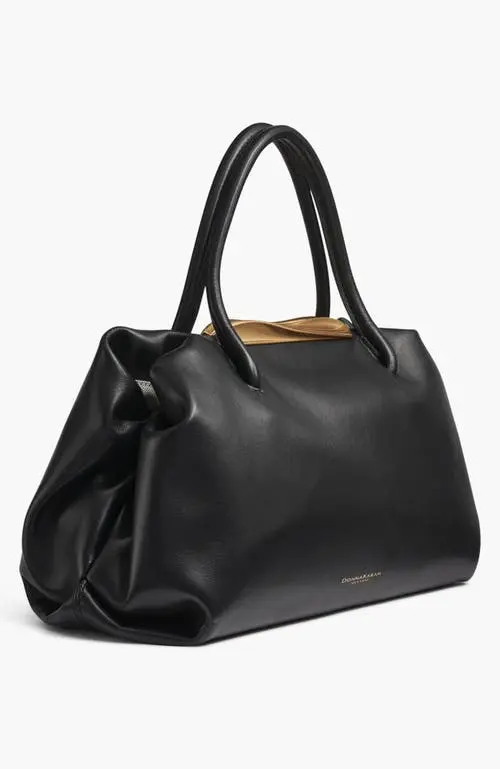 Donna Karan New York Poplin Small Satchel - Black/gold