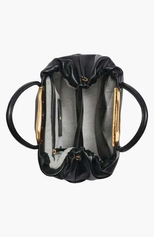 Donna Karan New York Poplin Small Satchel - Black/gold