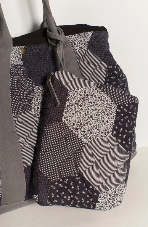 Free People Pippa Patchwork Cotton Tote - Blue Combo