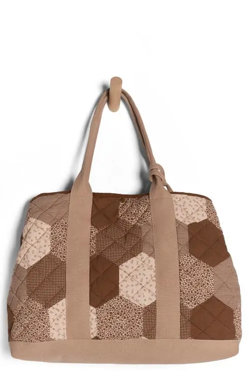 Free People Pippa Patchwork Cotton Tote - Neutral Mix
