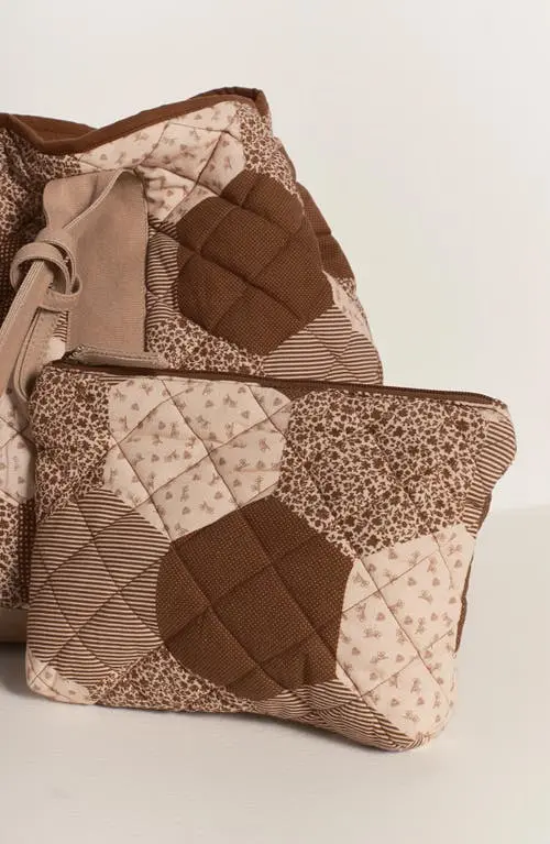Free People Pippa Patchwork Cotton Tote - Neutral Mix