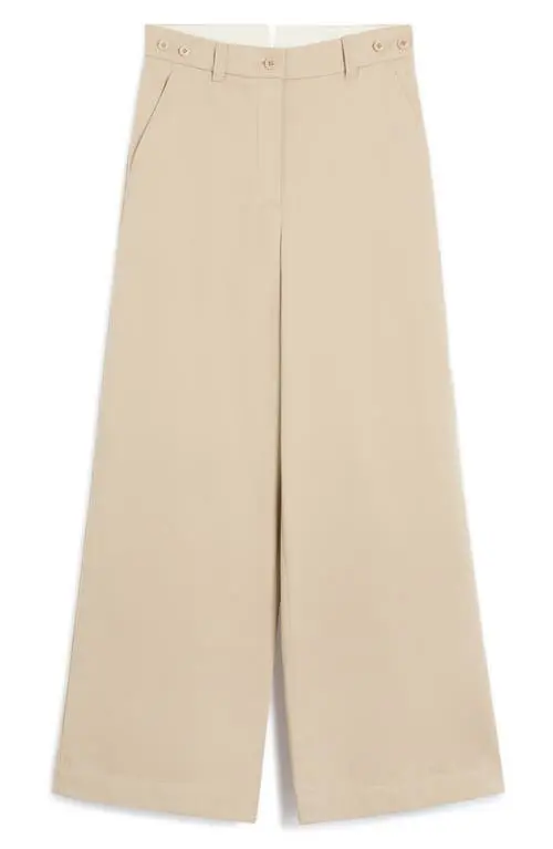 Max Mara Alfeo Wide-leg Cotton Pants - Beige