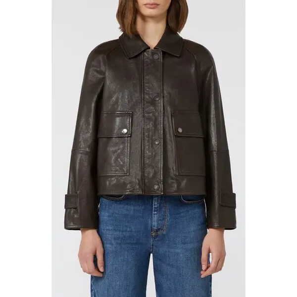 Max Mara Berbice Oversize Leather Jacket