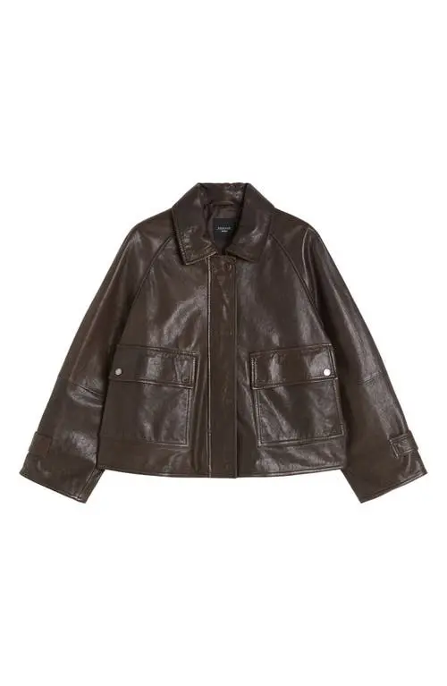 Max Mara Berbice Oversize Leather Jacket