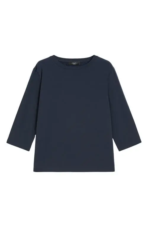 Max Mara Three-quarter Sleeve Jersey T-shirt - Navy
