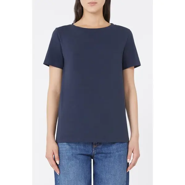 Max Mara Crewneck Jersey T-shirt - Navy