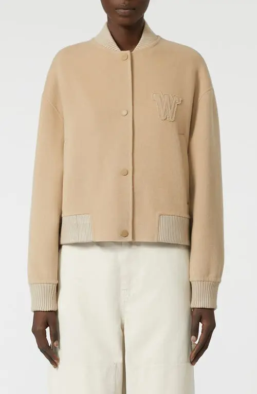 Max Mara Zelante Virgin Wool Blend Bomber Jacket