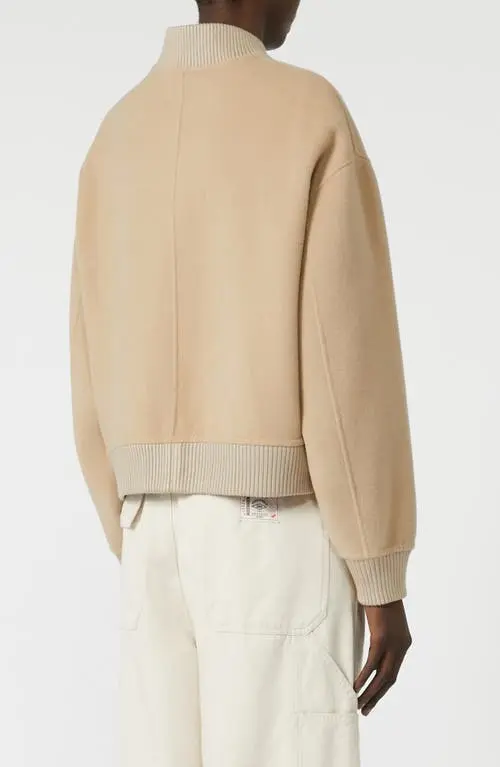 Max Mara Zelante Virgin Wool Blend Bomber Jacket