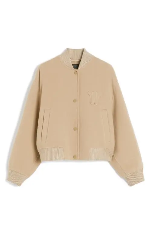 Max Mara Zelante Virgin Wool Blend Bomber Jacket