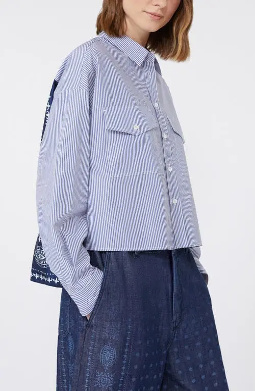 Max Mara Doria Stripe Colorblock Button-up Shirt