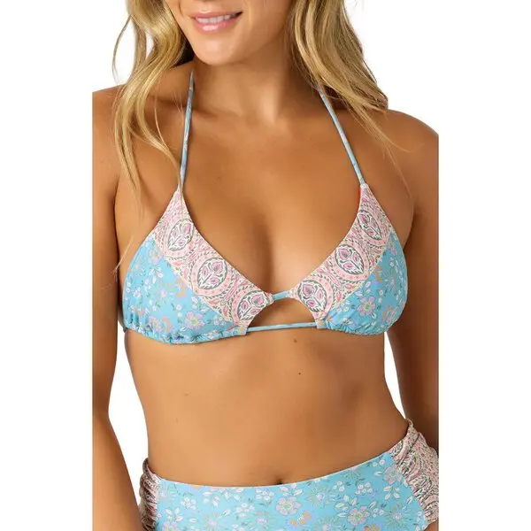 O'Neill Cabella Madrid Bikini Top - Blue Multi Colored