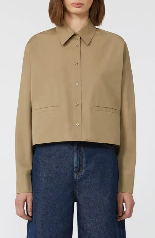 Max Mara Svago Boxy Cotton Button-up Shirt - Desert