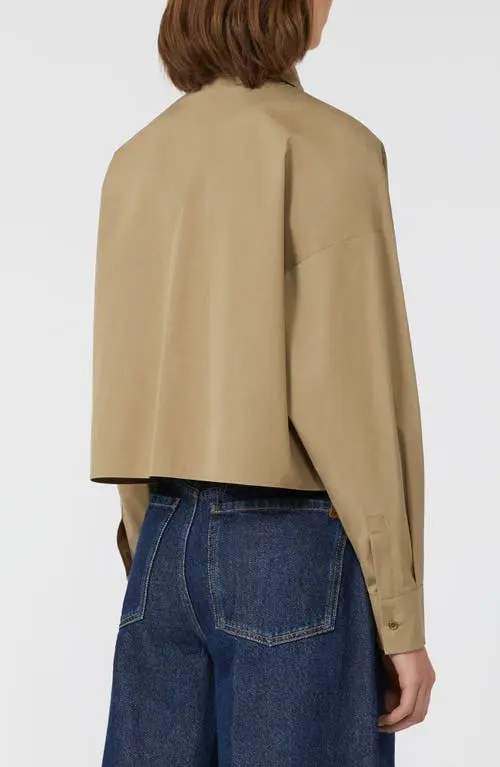 Max Mara Svago Boxy Cotton Button-up Shirt - Desert