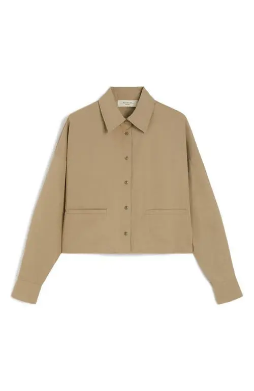 Max Mara Svago Boxy Cotton Button-up Shirt - Desert