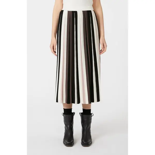 Max Mara Pleiadi Pleated Knit Skirt - Black Multi Colour