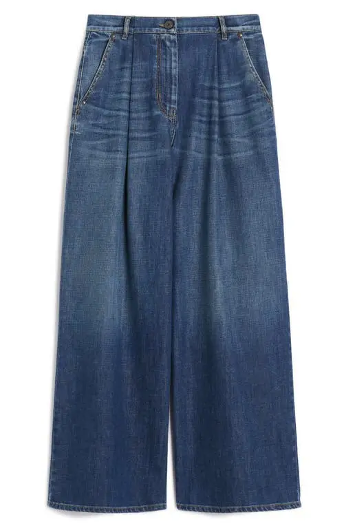 Max Mara Ortles Pleat Front Wide Leg Jeans