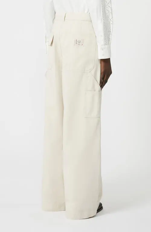 Max Mara Caronte Wide Leg Cotton Twill Carpenter Pants