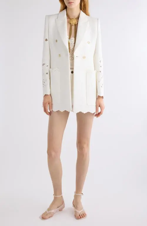 Chloé Eyelet Floral Jacquard Double-breasted Jacket
