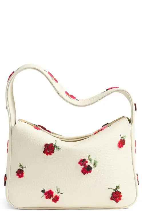 Khaite Elena Embroidered Leather Shoulder Bag