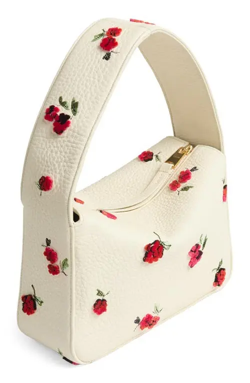 Khaite Elena Embroidered Leather Shoulder Bag