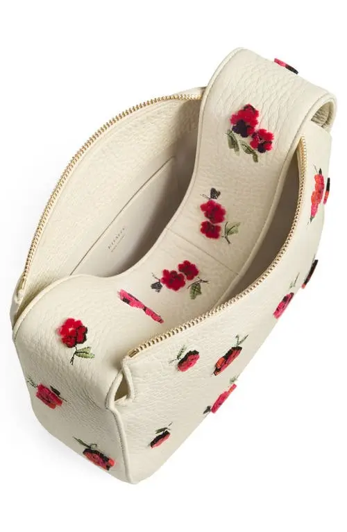 Khaite Elena Embroidered Leather Shoulder Bag