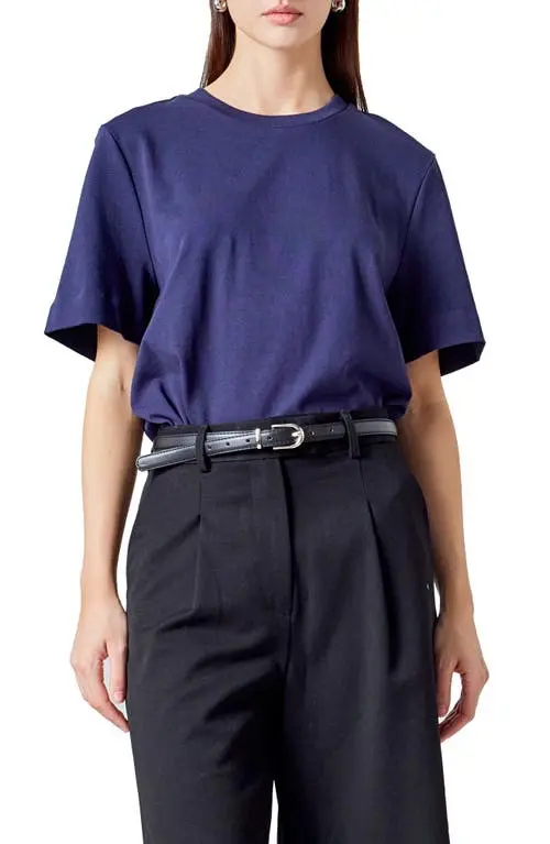 Endless Rose Cotton T-shirt - Navy