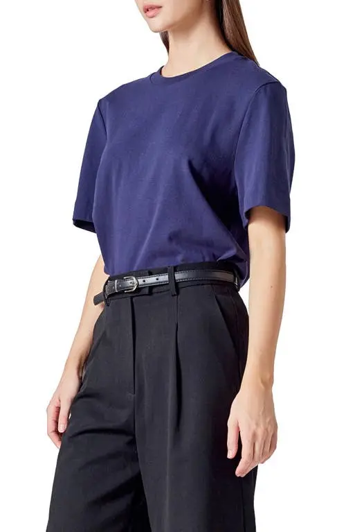 Endless Rose Cotton T-shirt - Navy