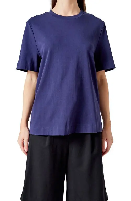 Endless Rose Cotton T-shirt - Navy