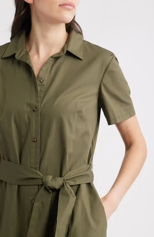 Eliza J Short Sleeve Cotton Shirtdress