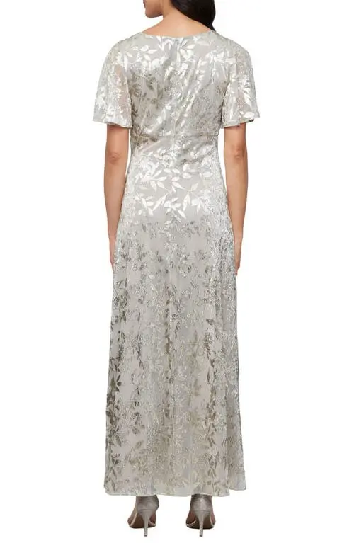 SL FASHIONS Foil Border Gown