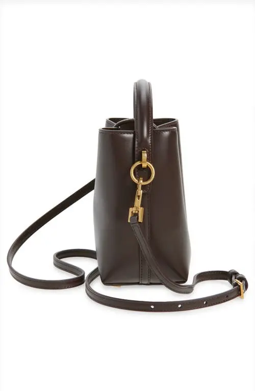 Saint Laurent Mini Le 37 Leather Bucket Bag - Dark Sweet Choco