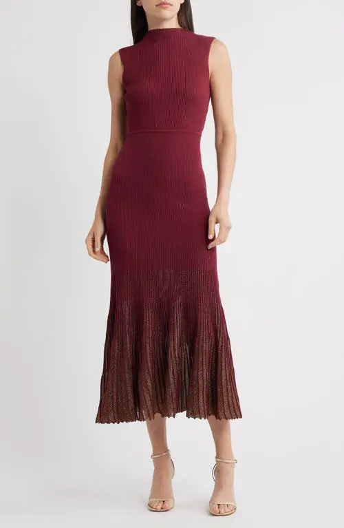 Moon River Ribbed Sleeveless Sweater Dress