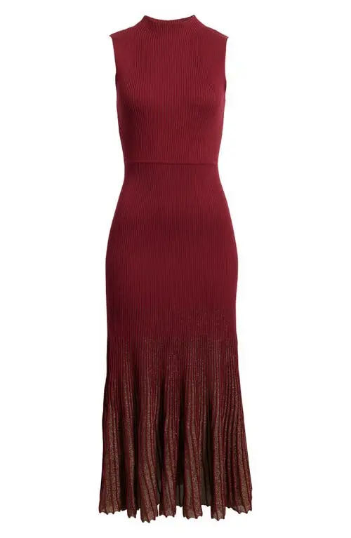 Moon River Ribbed Sleeveless Sweater Dress
