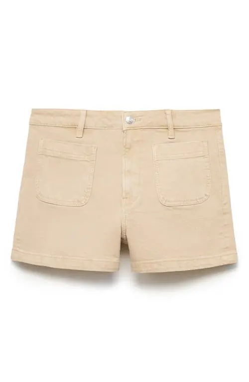Mango High Waist Patch Pocket Denim Shorts