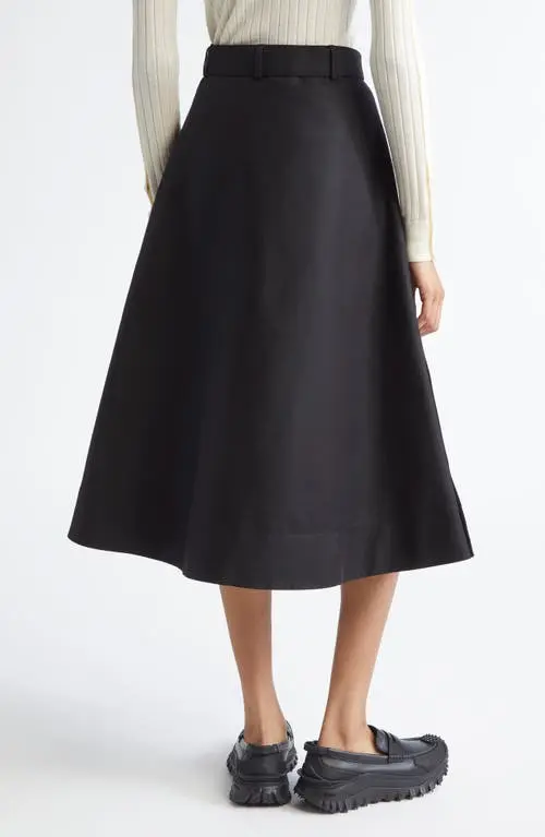 Moncler Belted A-line Midi Skirt - Black