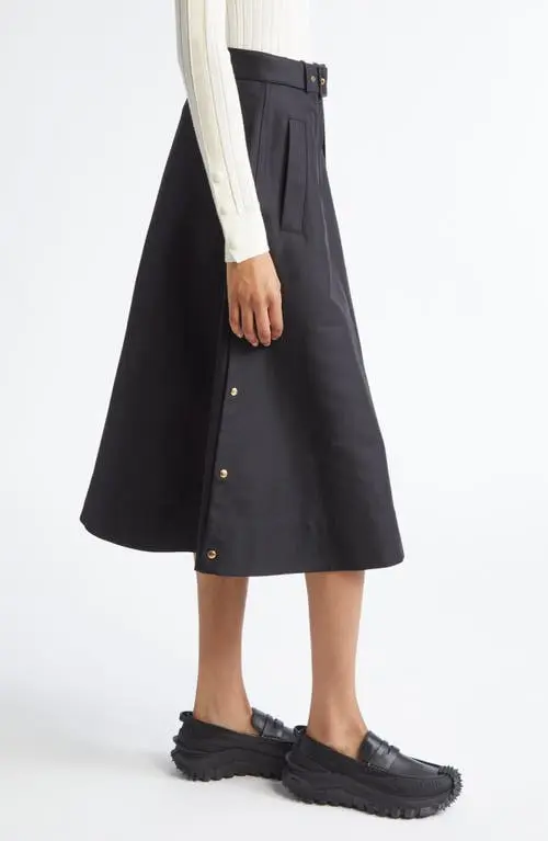 Moncler Belted A-line Midi Skirt - Black