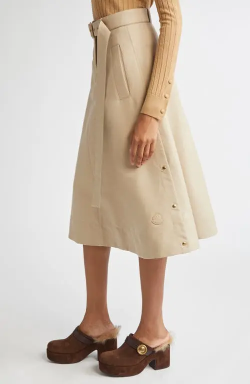 Moncler Belted A-line Skirt - Light Mud