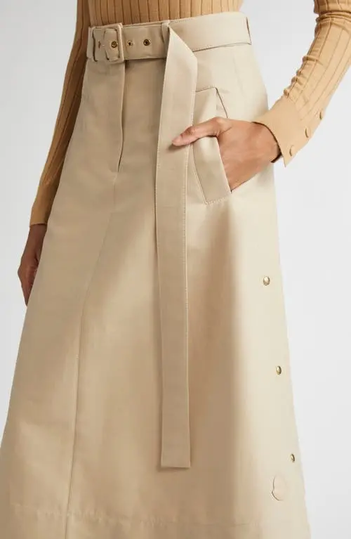 Moncler Belted A-line Skirt - Light Mud